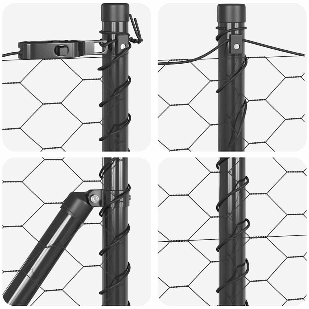 Poteau de clôture acier PVC gris 1000 x 3,2 x 60 cm, Poids :33.65kg ...