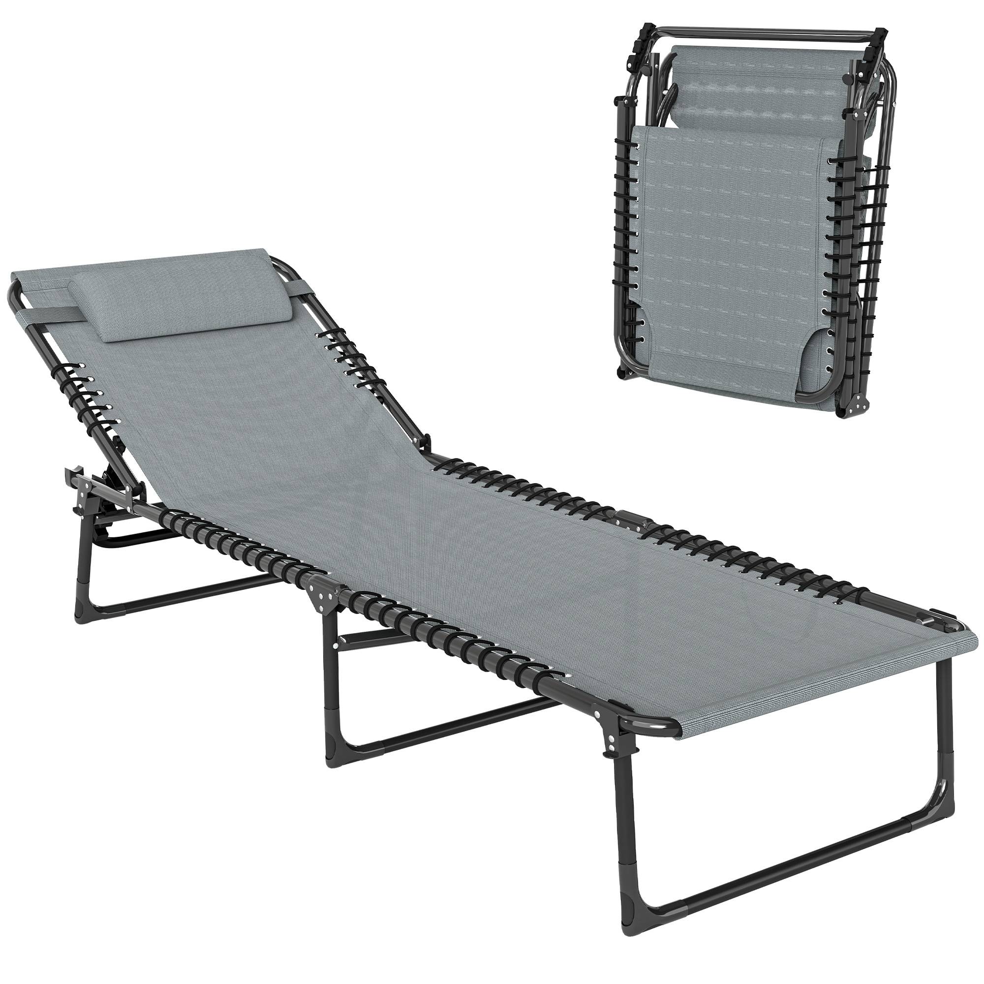 Bain de Soleil transat Pliable Dossier inclinable Multi-Positions Acier ...