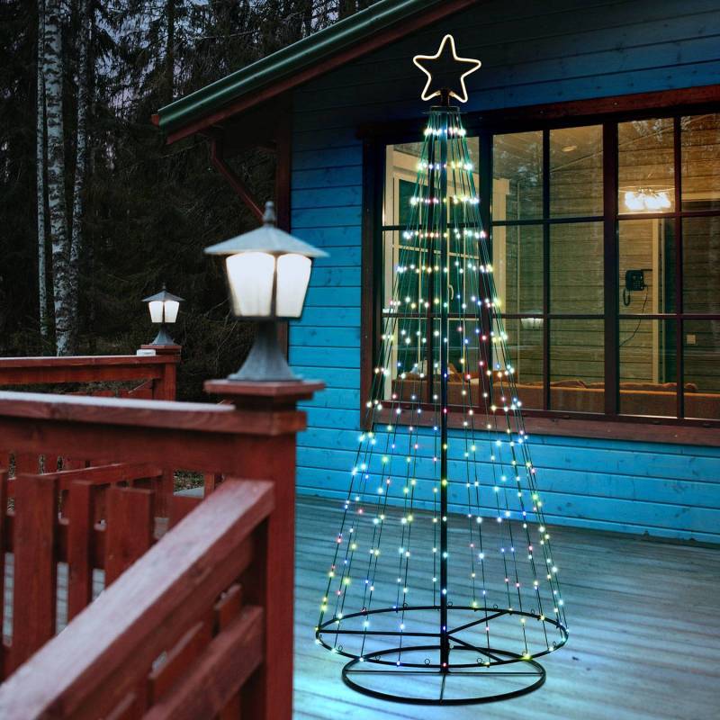 Sapin Conique mat en métal H200cm 304 GOUTTES de Lumière PIXEL RGB LED ...
