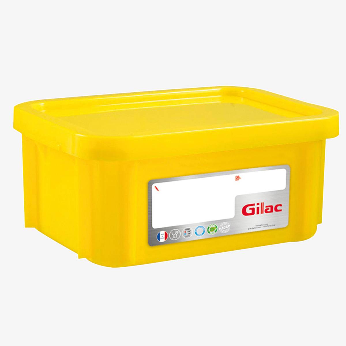 Bac HACCP 12 L Rectangulaire + Couvercle - Gilac - - Gamm vert