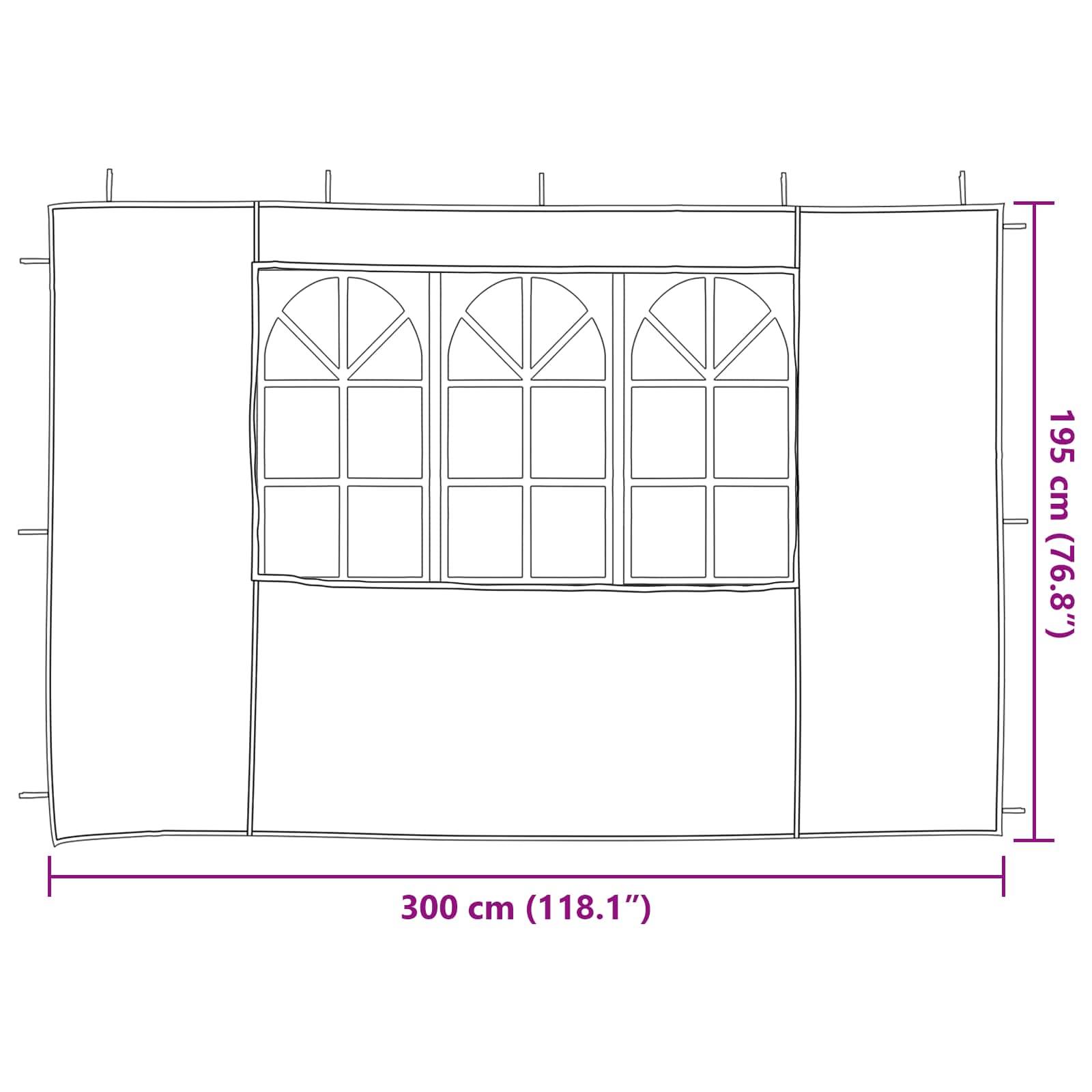 Parois de tente de fête PE rouge 300 x 195 cm - PANGIVO - Gamm vert