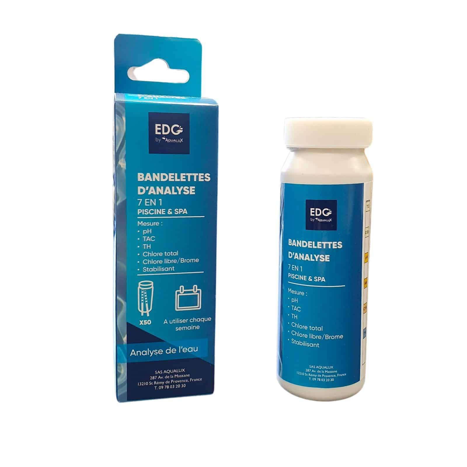 Bandelettes Analyse Piscine 6 en 1 - Ph/Tac/Cl/Cltot/Brome/Stab/Th ...