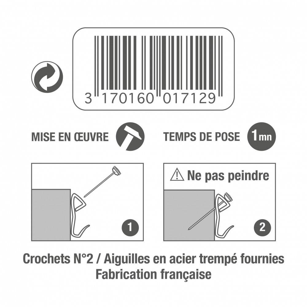Lot de 8 crochets tableaux et cadres moyens LE CROCHET FRANCAIS L.28 x ...