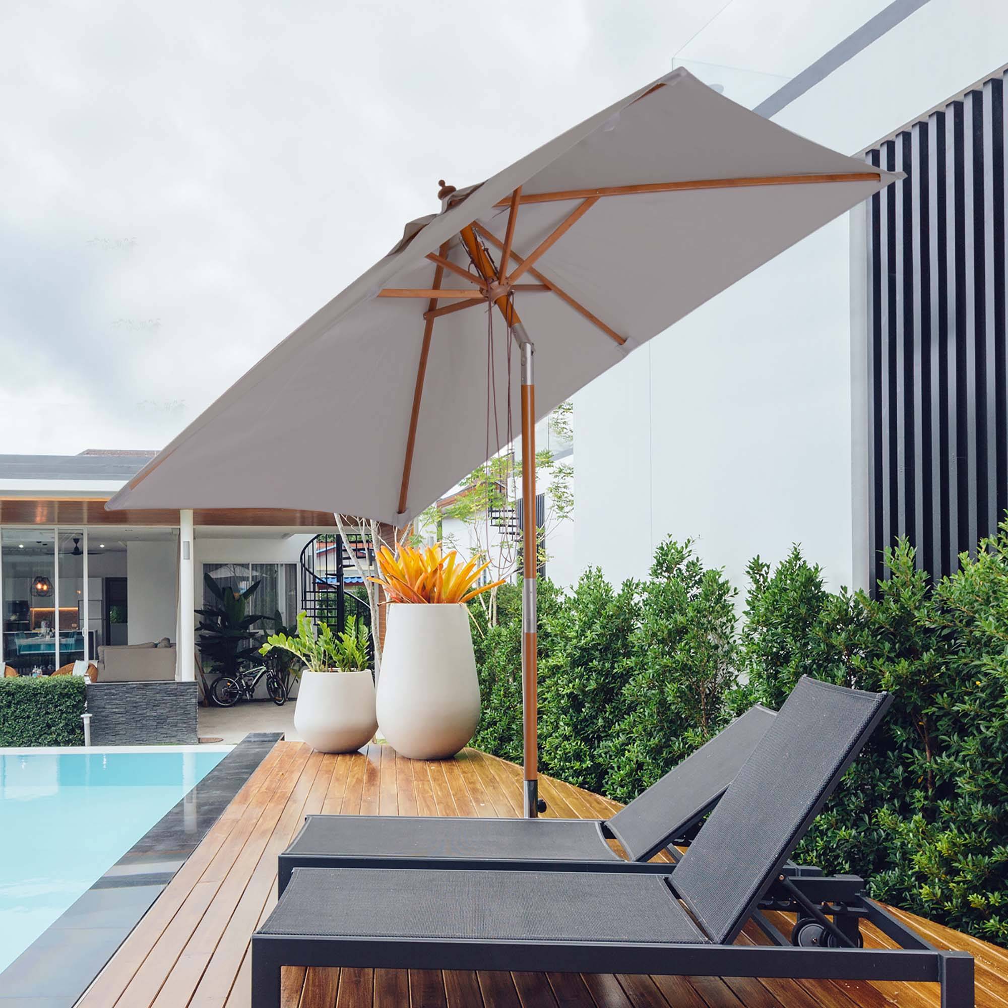 Parasol de jardin Bois Gris clair 200x150x235 cm - Gamm vert