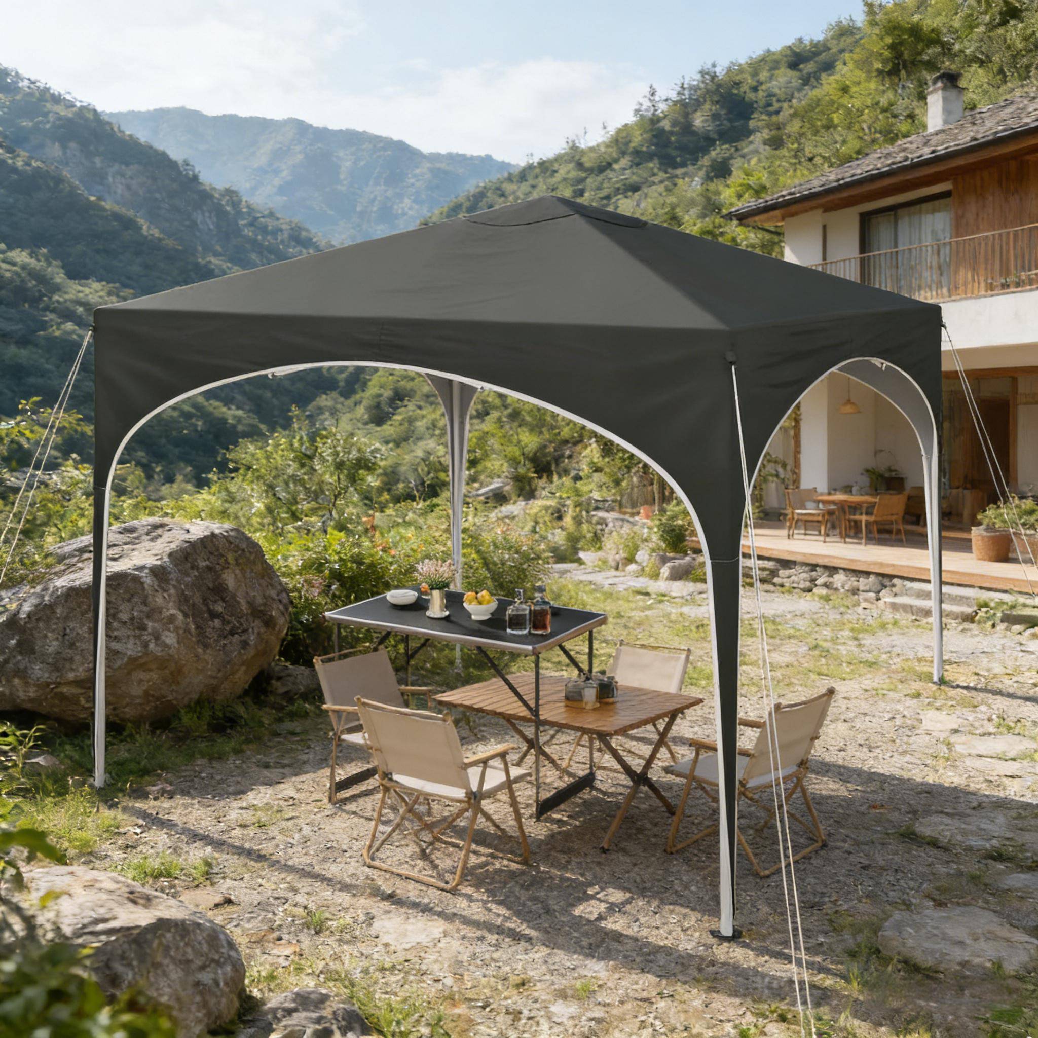 Tonnelle pliante métal tissu Oxford jardin terrasse imperméable anti-UV ...