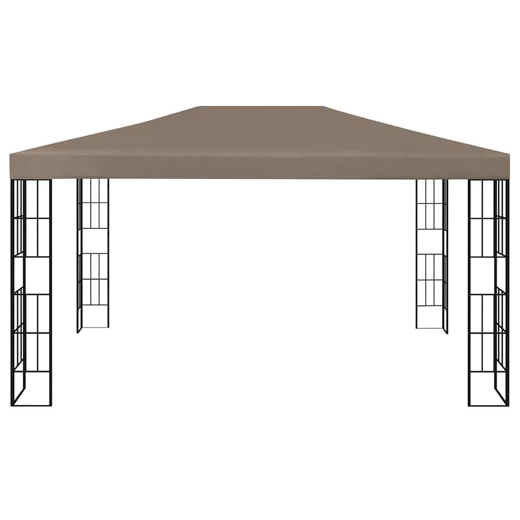 Pergola de Jardin avec Éclairage LED Solaire 4x3m Taupe - ComfortXL ...