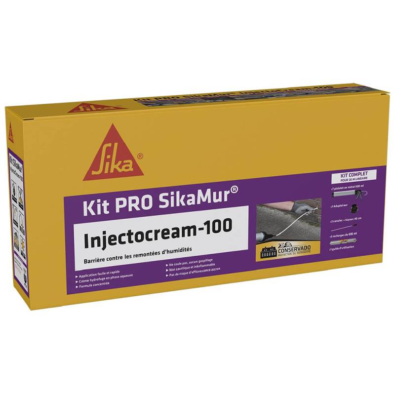 SIKA Kit SikaMur InjectoCream-100 pour le traitement des remontées d ...