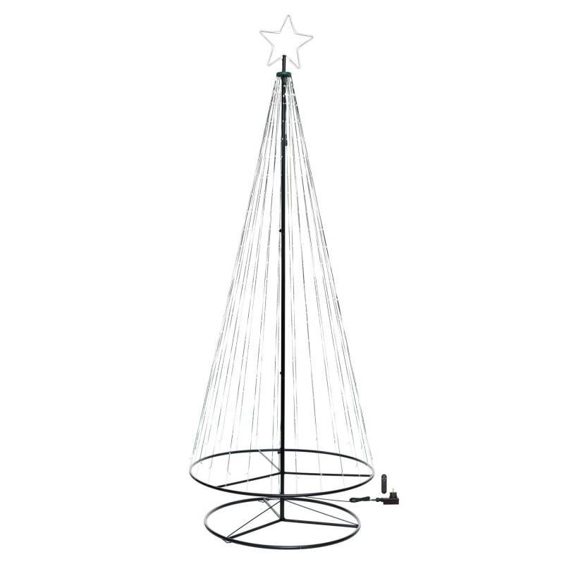 Sapin Conique sur Mat métal H280cm 550 GOUTTES de Lumière PIXEL LED RGB ...