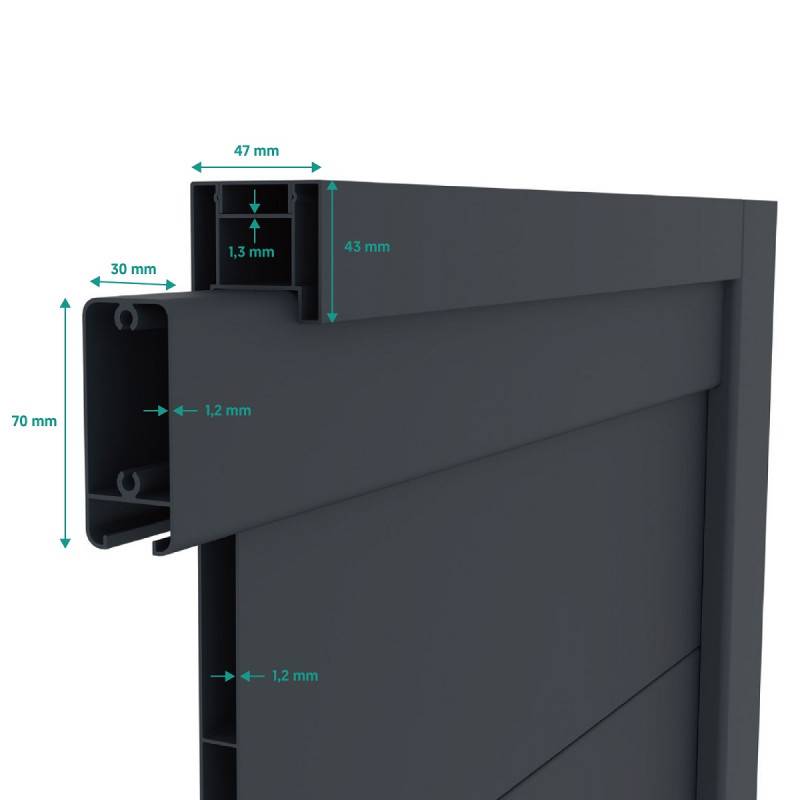 Portail coulissant aluminium anthracite 392x173 cm avec accessoires X ...