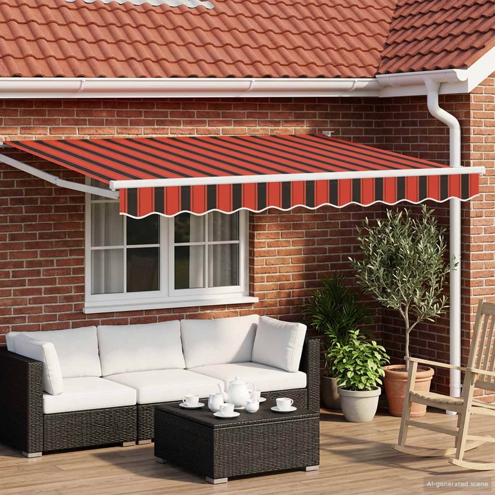 Auvent rétractable Orange, Noir et Jaune 3,5 x 2 m vidaXL 3418908 ...
