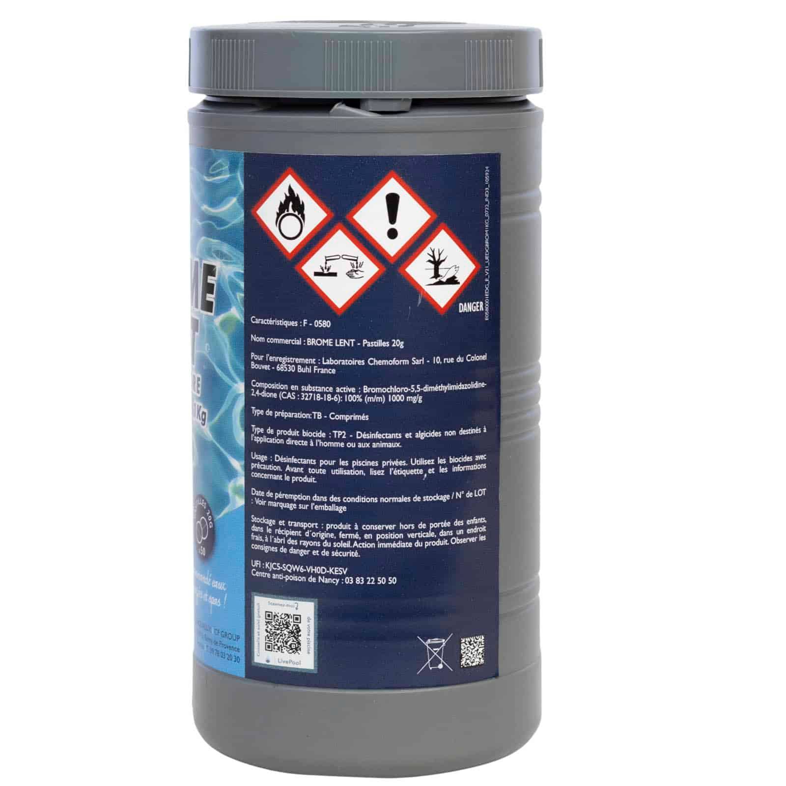 Brome Lent Piscine et Spa Pastilles 1 Kg - Edg By Aqualux - Gamm vert
