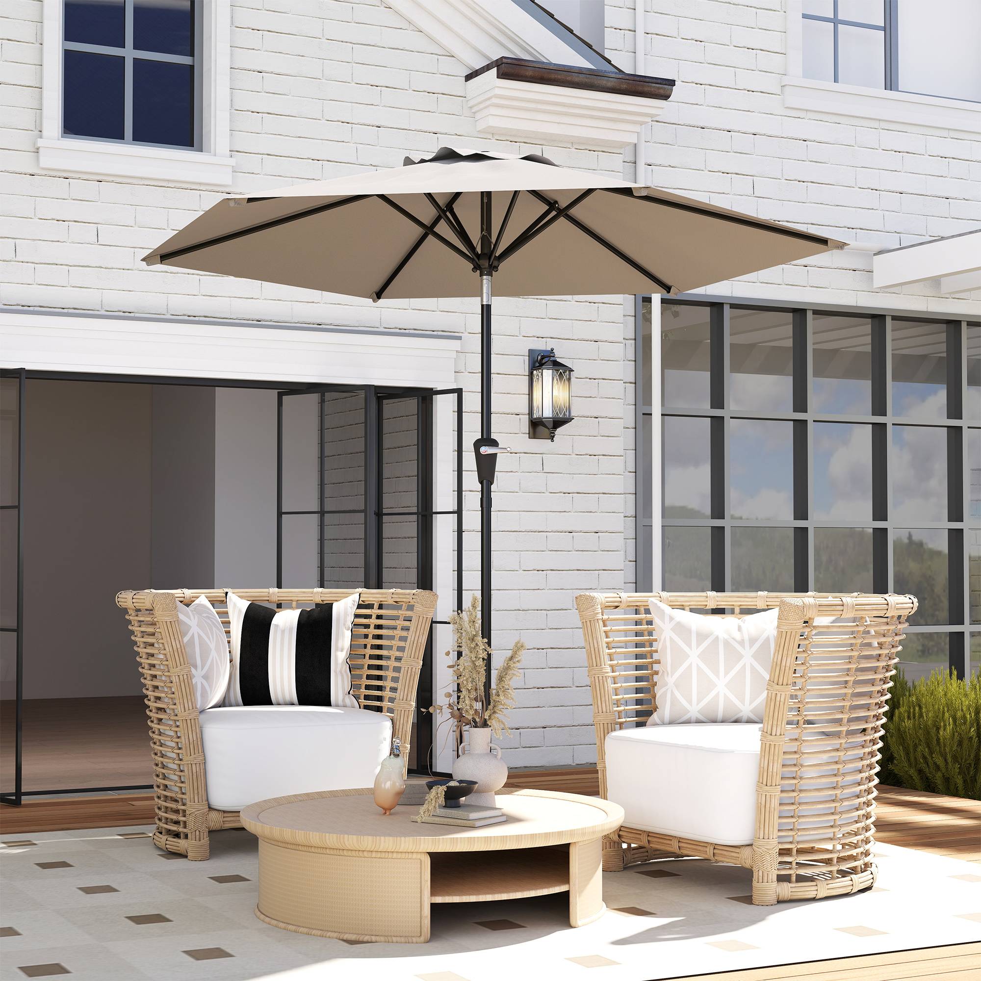 Parasol de jardin Métal Beige 230x230x216 cm - Gamm vert