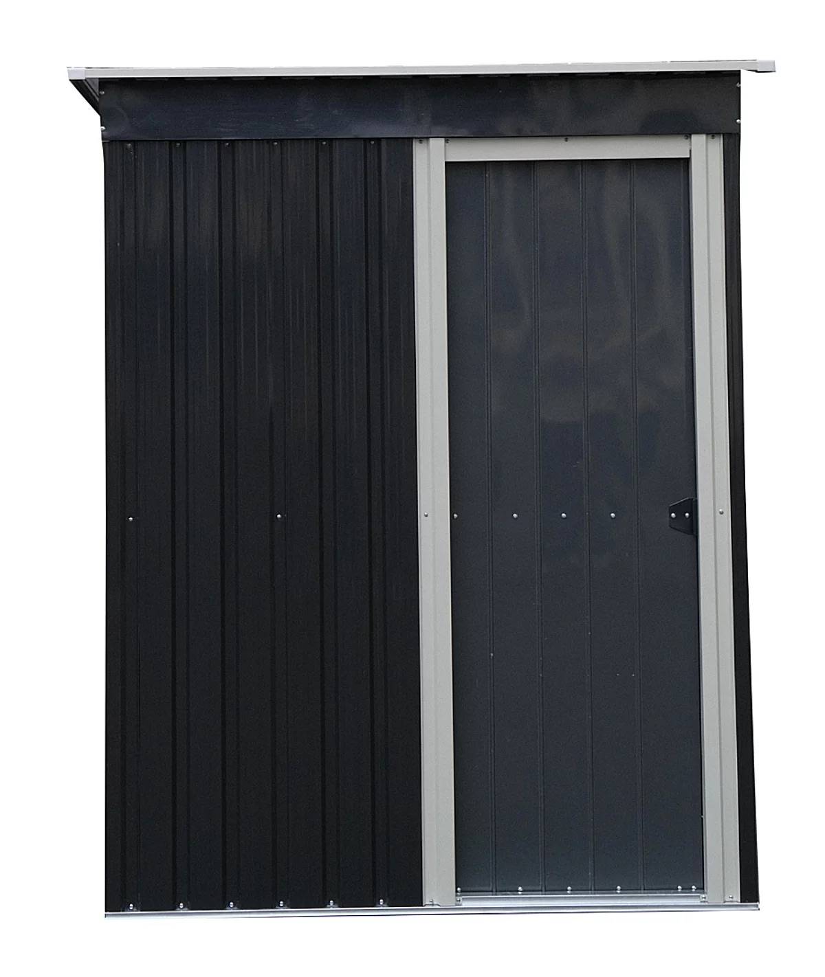 Abri de jardin métal monopente anthracite 1,96 m² - porte simple ...