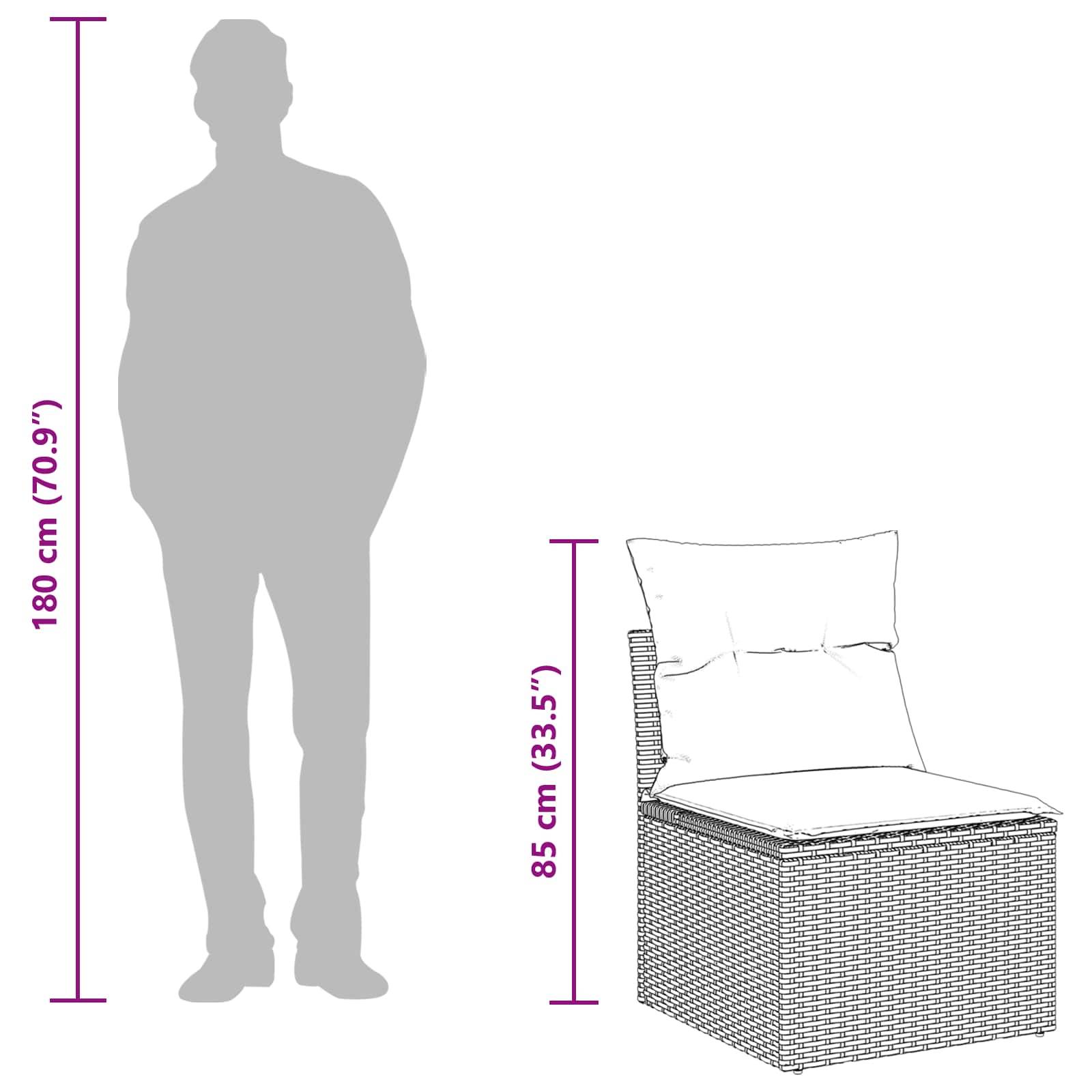 Set Canapé Géant 17 Pcs Noir Résine Tressée et Acacia pour Patio avec ...