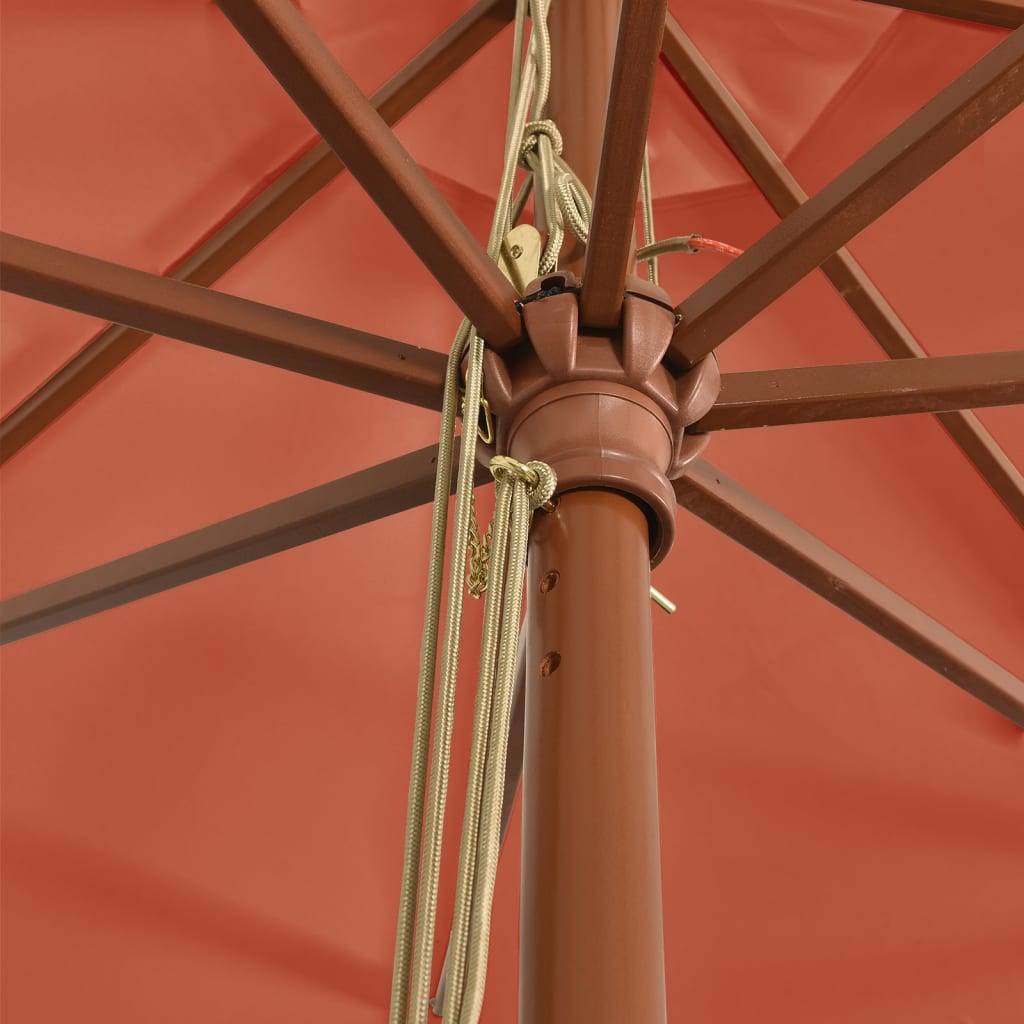 Parasol bois terre cuite 400 x 400 x 273 cm - PANGIVO - Gamm vert
