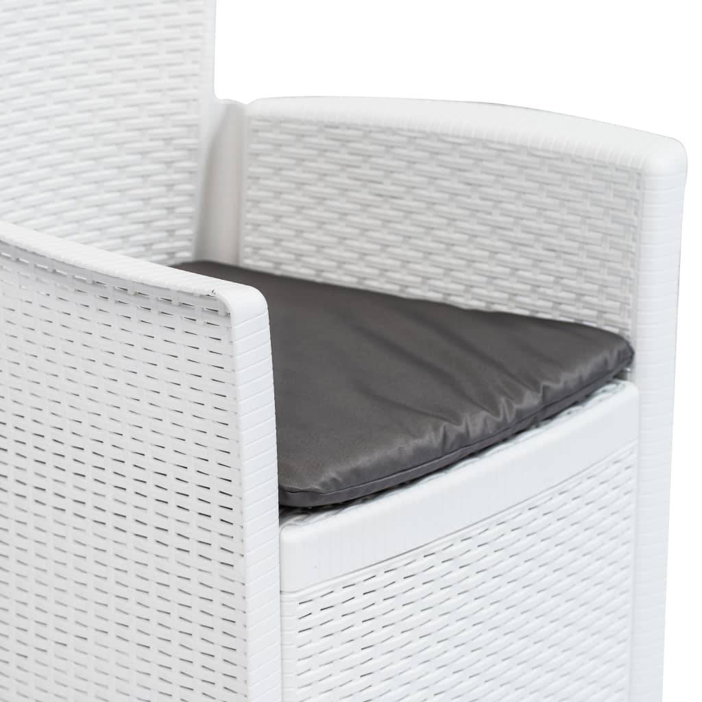 Lot de 2 chaises de jardin plastique blanc 59 x 57 x 89 cm - PANGIVO ...