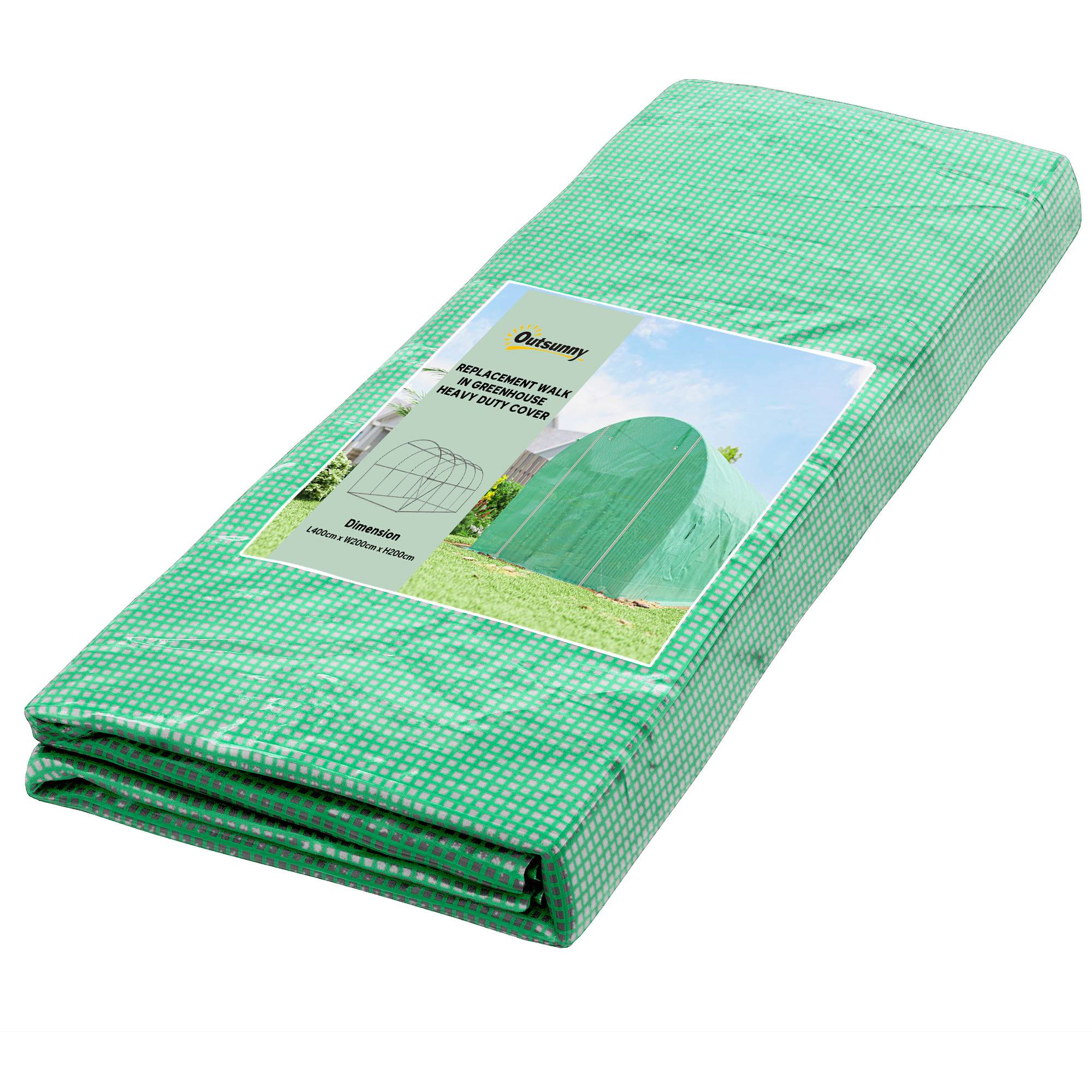 Bâche de rechange pour serre en polyéthylène vert 400 x 200 x 200 cm ...
