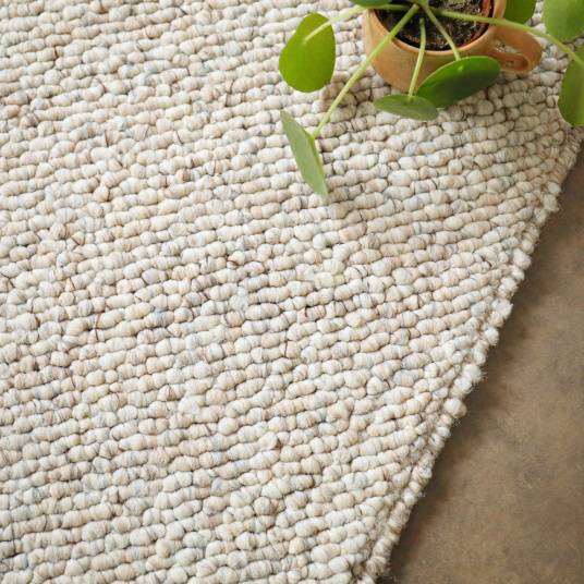 Tapis de salon ou chambre - Bouclette - Grège tendre - 160 x 230 cm ...