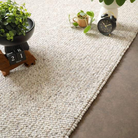 Tapis de salon ou chambre - Bouclette - Grège tendre - 160 x 230 cm ...