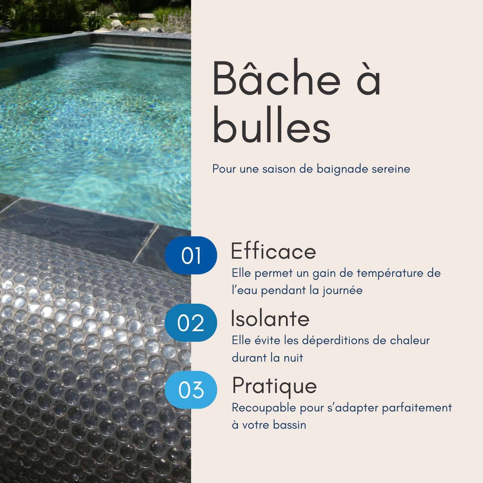 Bâche Solaire Piscine Gris Silver - Rectangle - 2 X 3 M - 350 Microns ...