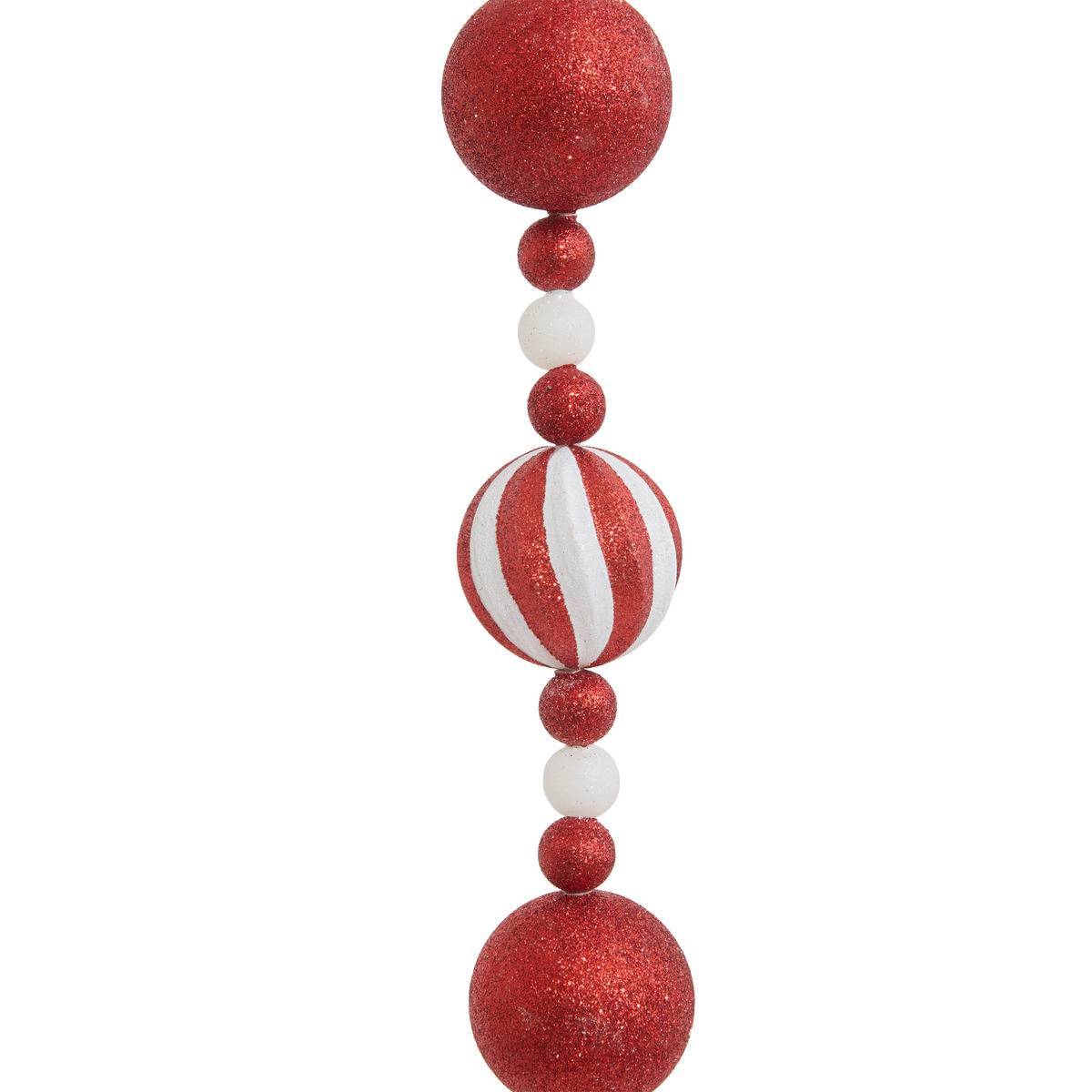 Guirlande polystyrène boules l.1,85 m rouge et blanc FEERIC LIGHTS ...