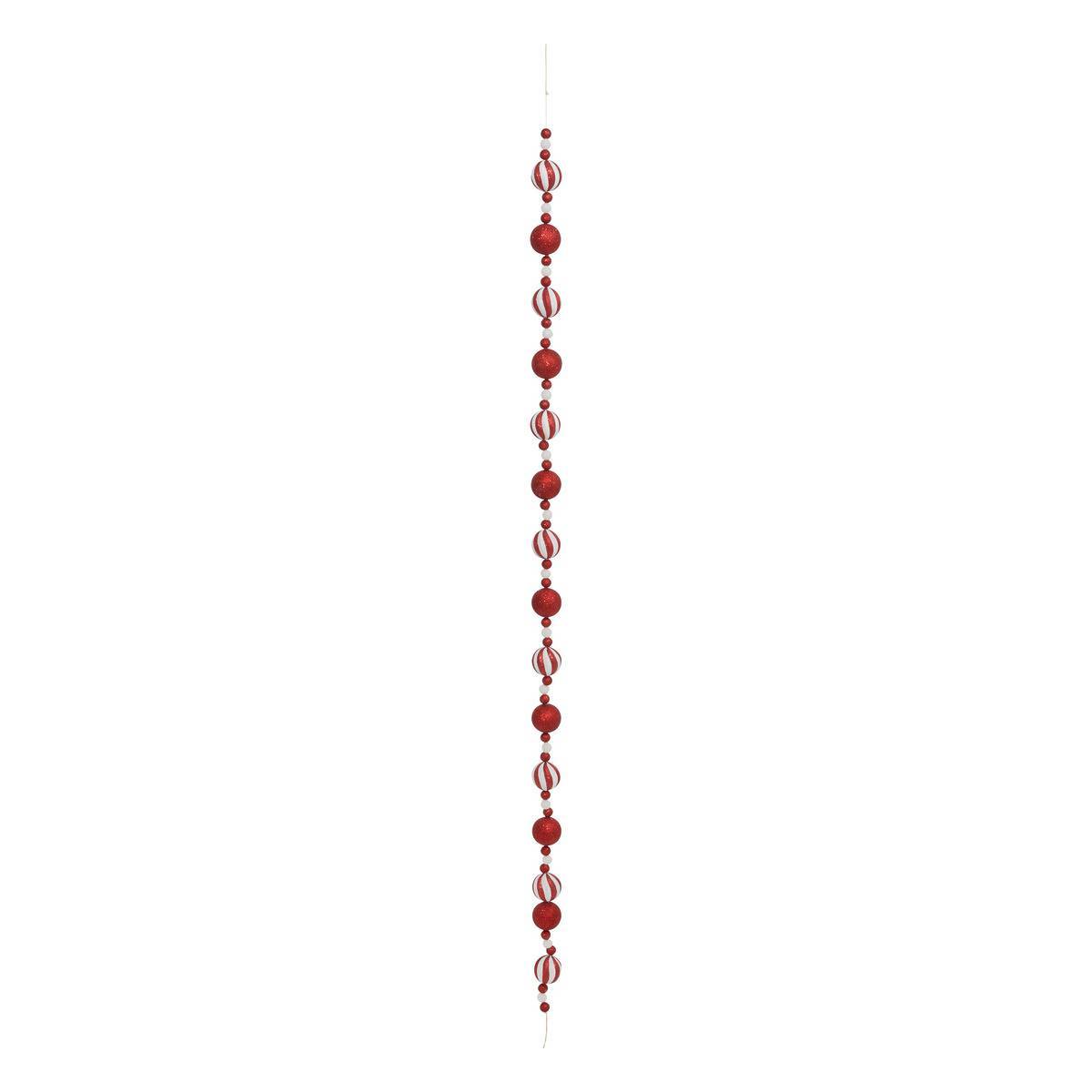 Guirlande polystyrène boules l.1,85 m rouge et blanc FEERIC LIGHTS ...