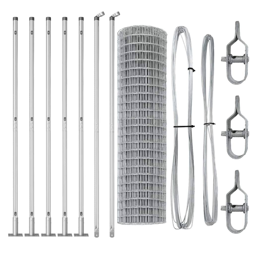 Clôture Acier Argenté 1 x 10 m, Poids :15.45kg - PANGIVO - Gamm vert