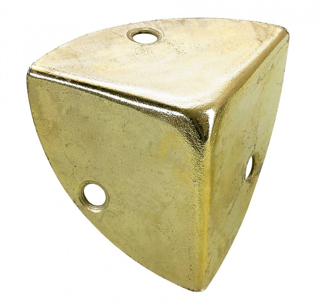 Coin de valise à visser acier laitonné HETTICH, L.28 mm - Gamm vert