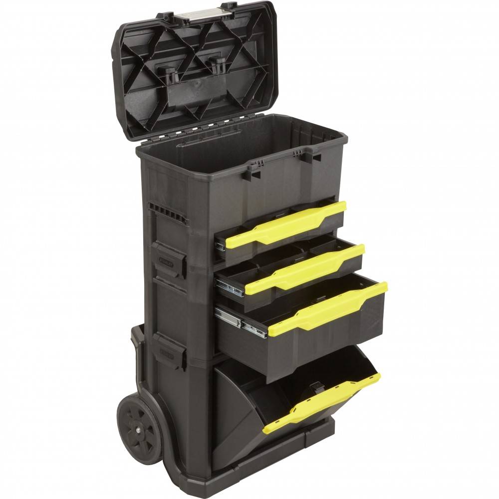 Servante de chantier + boîte à outils STANLEY plastique, 4 tiroirs 50 ...
