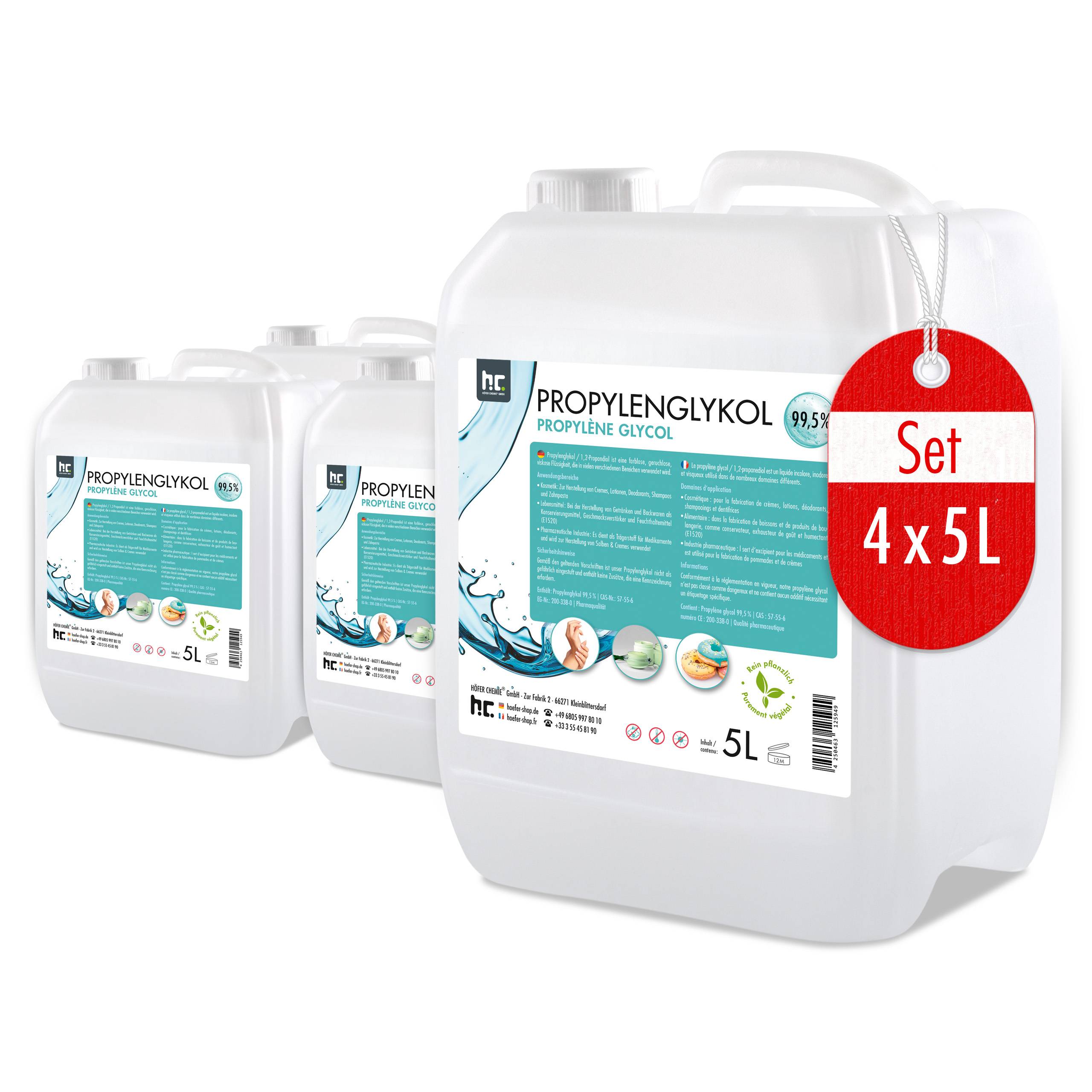 5 L Propylène Glycol 99,5% en qualité pharmaceutique x 1 - Gamm vert