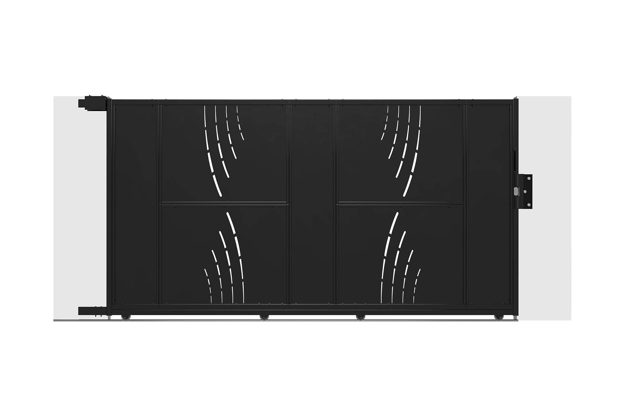 Casanoov Portail coulissant acier 3 m NALI VELETA H.160 cm noir ...