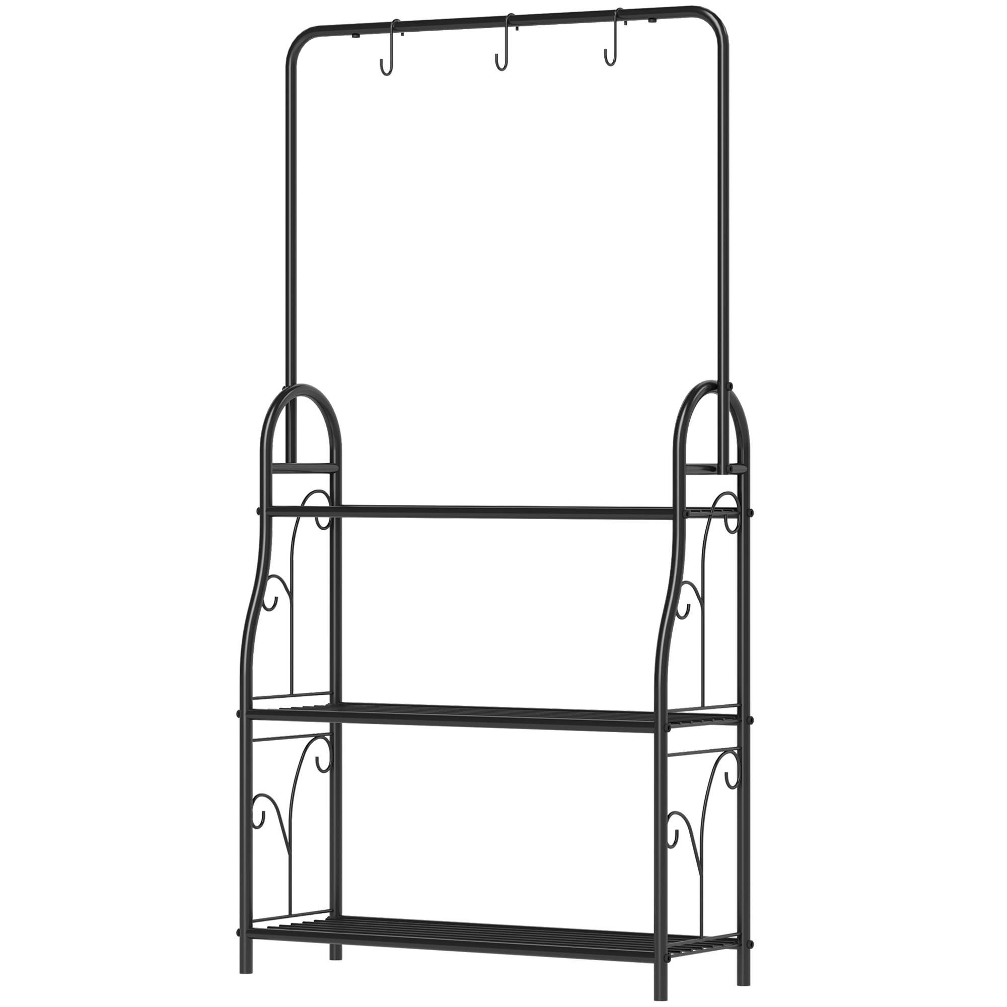 Support à plantes métal noir 75 x 25 x 137 cm - PANGIVO - Gamm vert