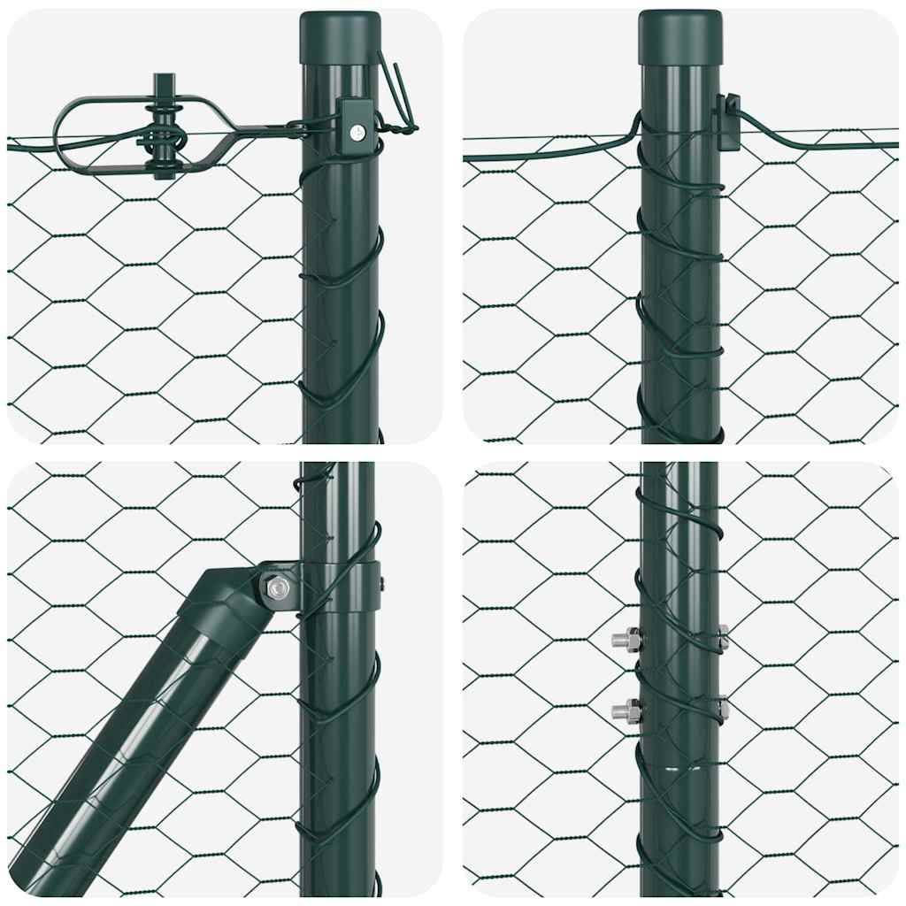 Poteau de clôture acier PVC vert 1000 x 3.2 x 160 cm, Poids :16.45kg ...