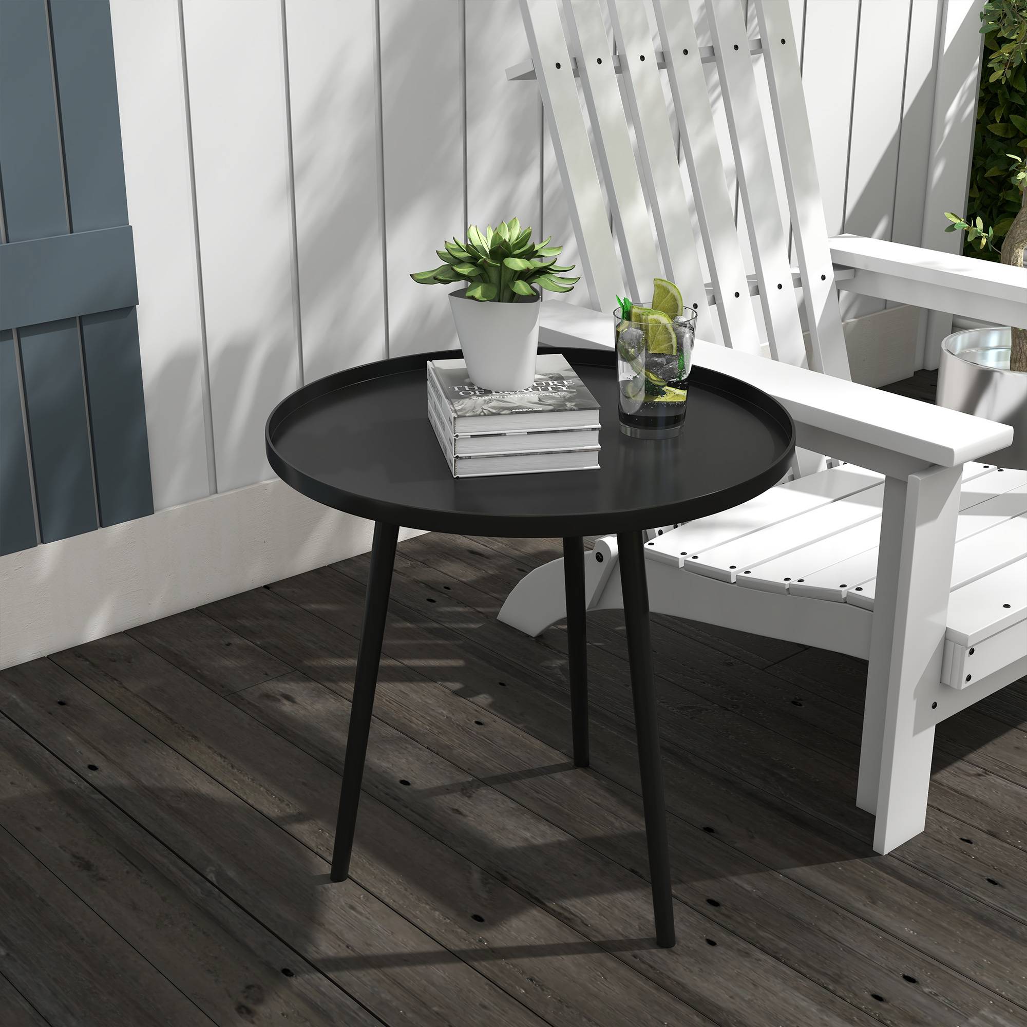 Table d'appoint extérieure aciers noir 40 x 40 x 50 cm - PANGIVO - Gamm ...