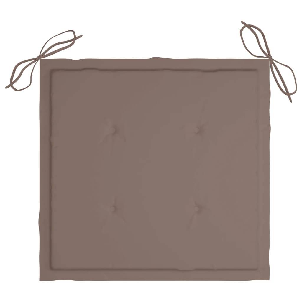 Chaises de jardin bois acacia massif avec coussins taupe 61 x 57 x 92 ...