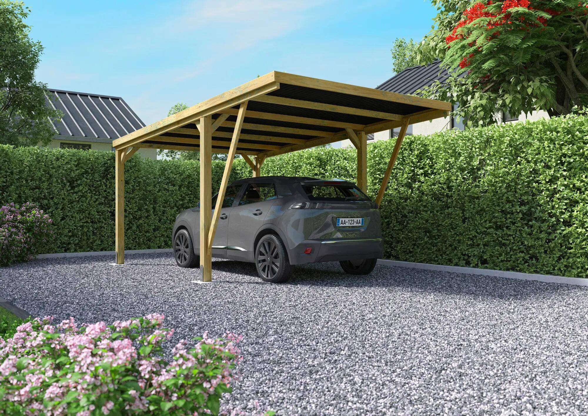 Carport VICTOR MODERN - Forest Style - Gamm vert