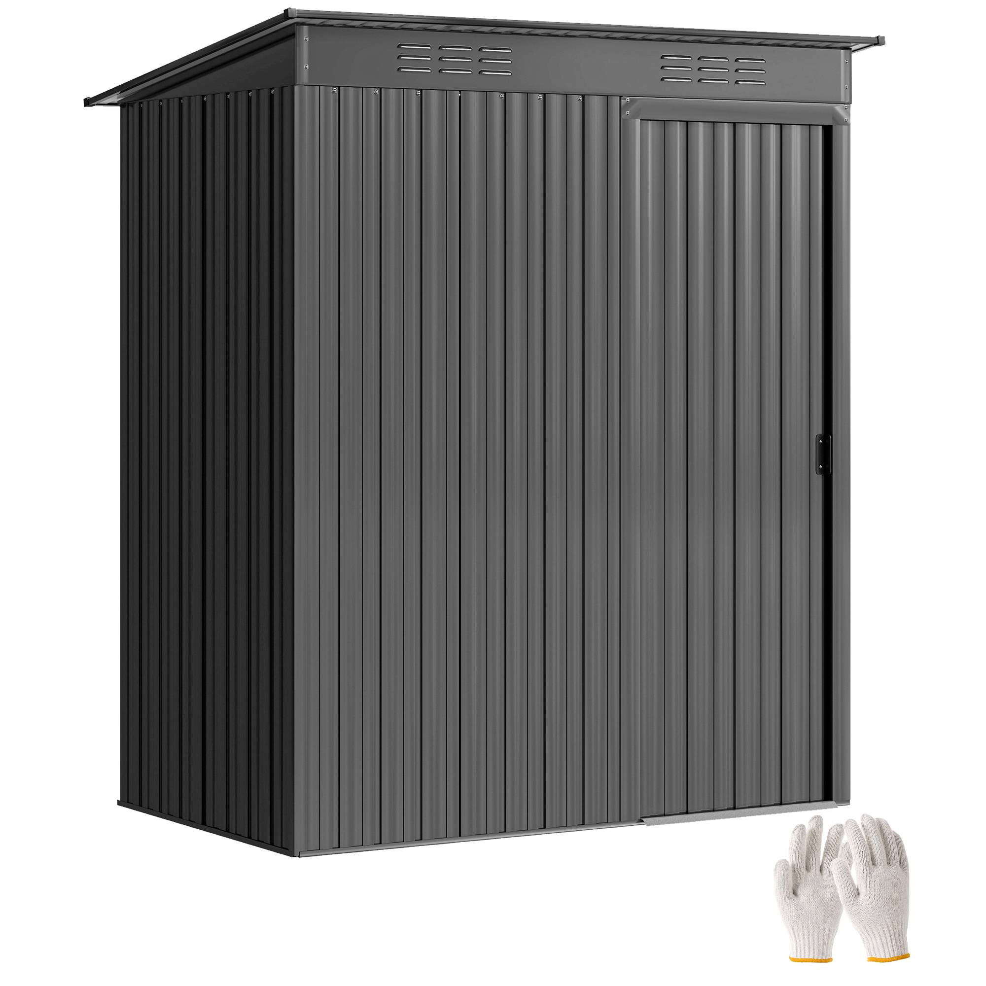 Abri de jardin en métal 1,37 m², cabane de jardin, 2 paires de gants ...
