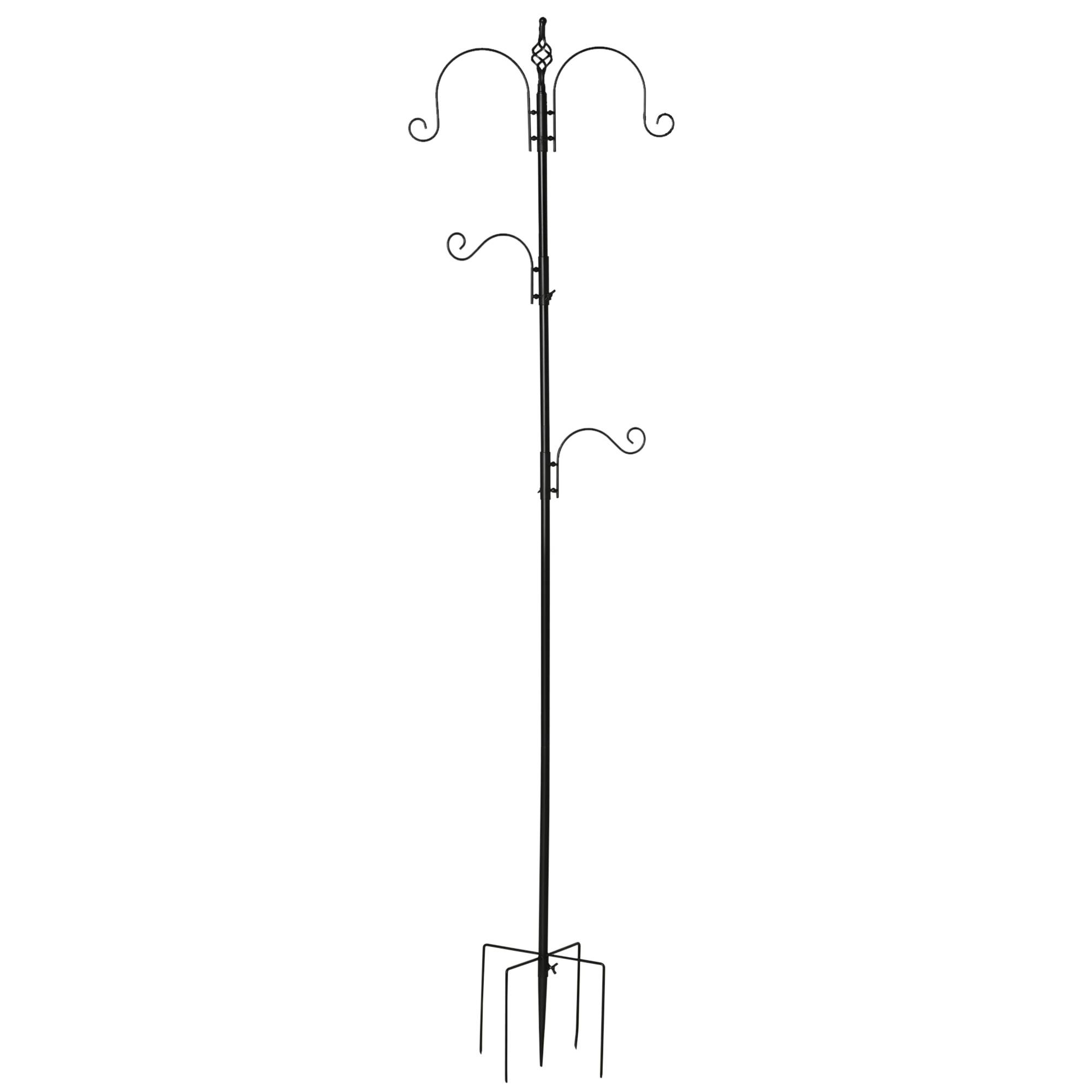 Station alimentation oiseaux acier 4 crochets réglables support jardin ...