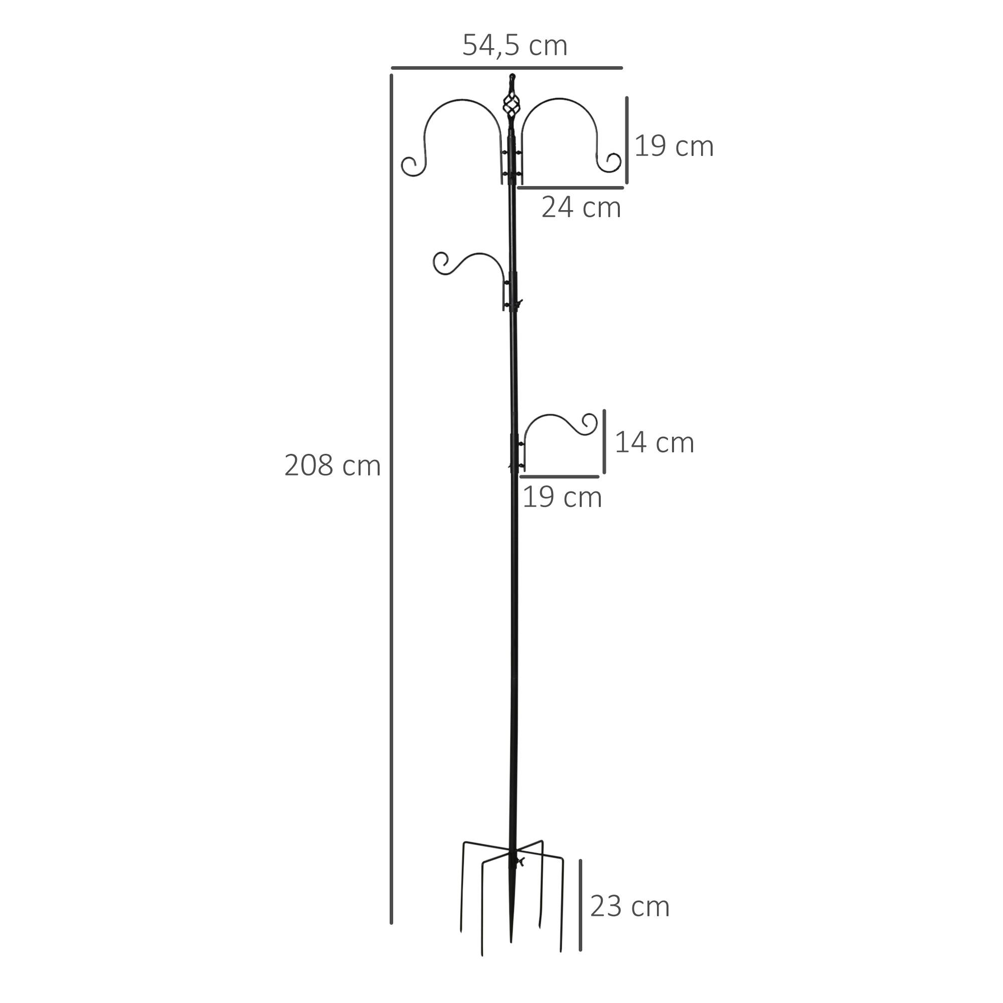 Station alimentation oiseaux acier 4 crochets réglables support jardin ...