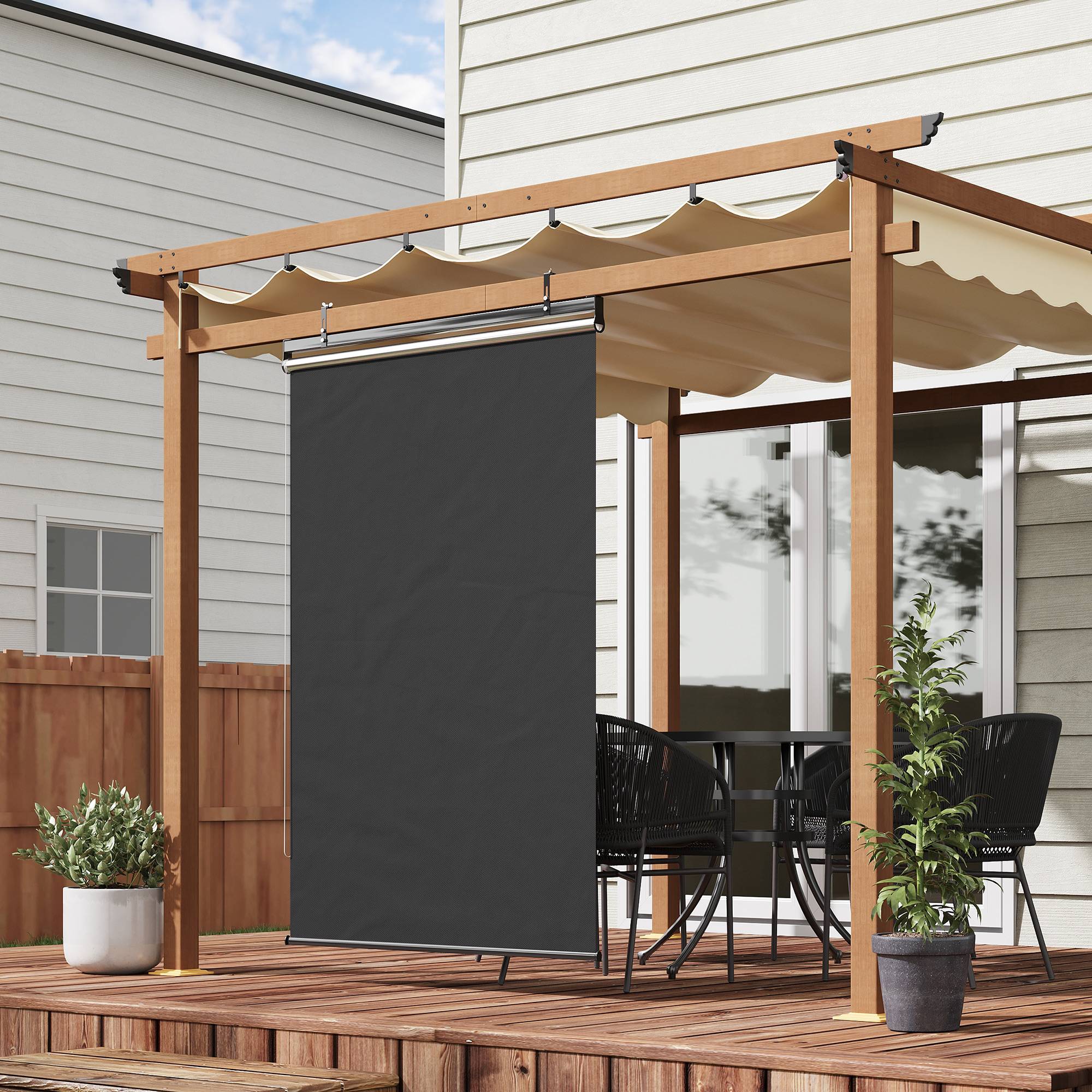 Store vertical extérieur polyester balcon protection solaire 124 x 222 ...