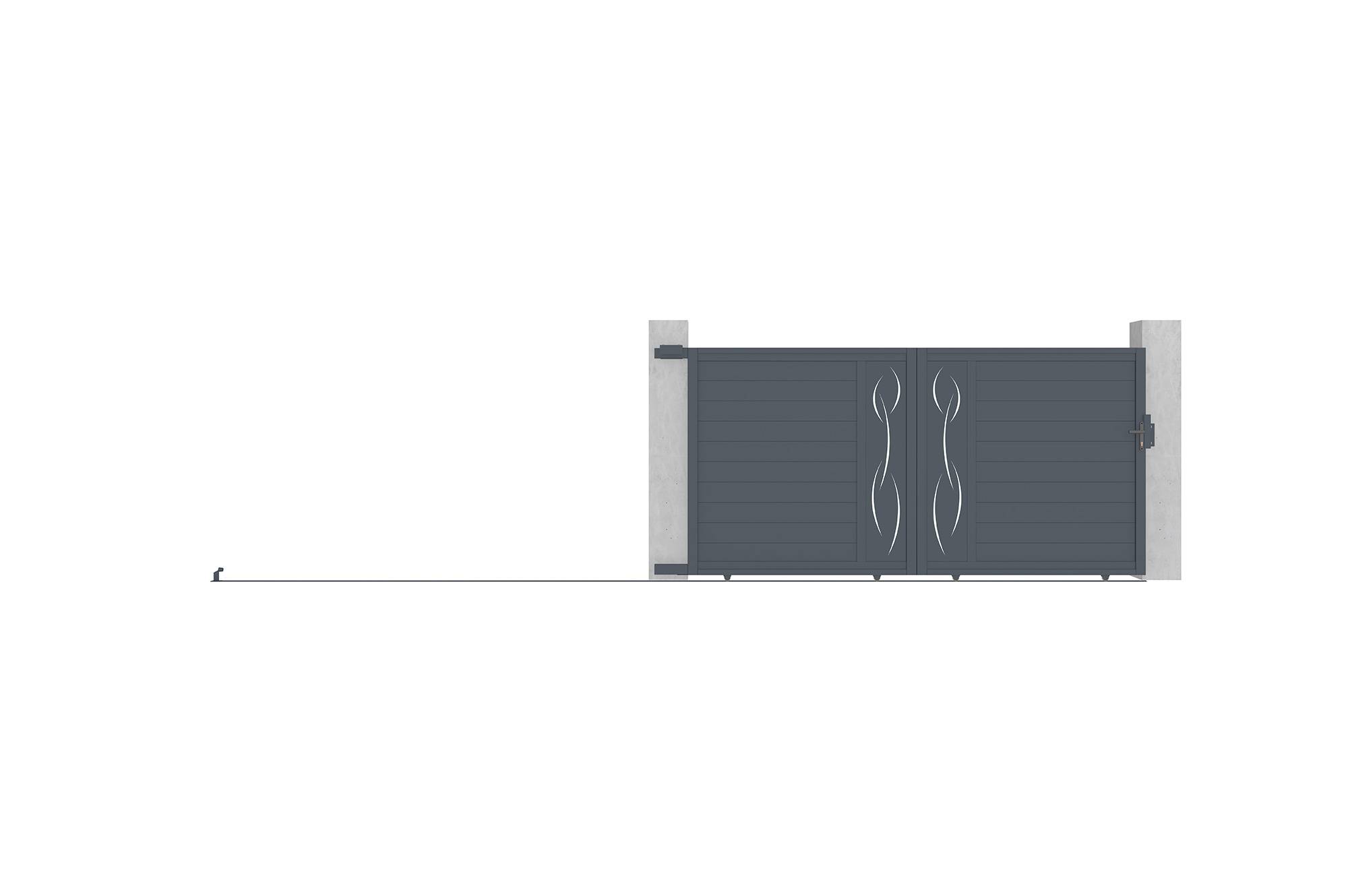 Casanoov Portail coulissant 3,5 m LIFE H.180 cm aluminium gris - Gamm vert