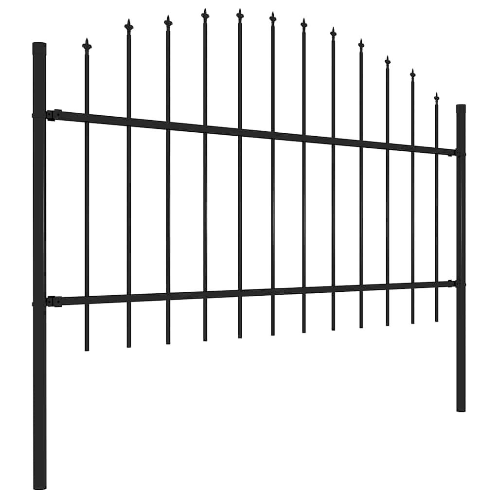 Clôture de jardin acier noir avec pointes de lance 537 x 125 cm ...