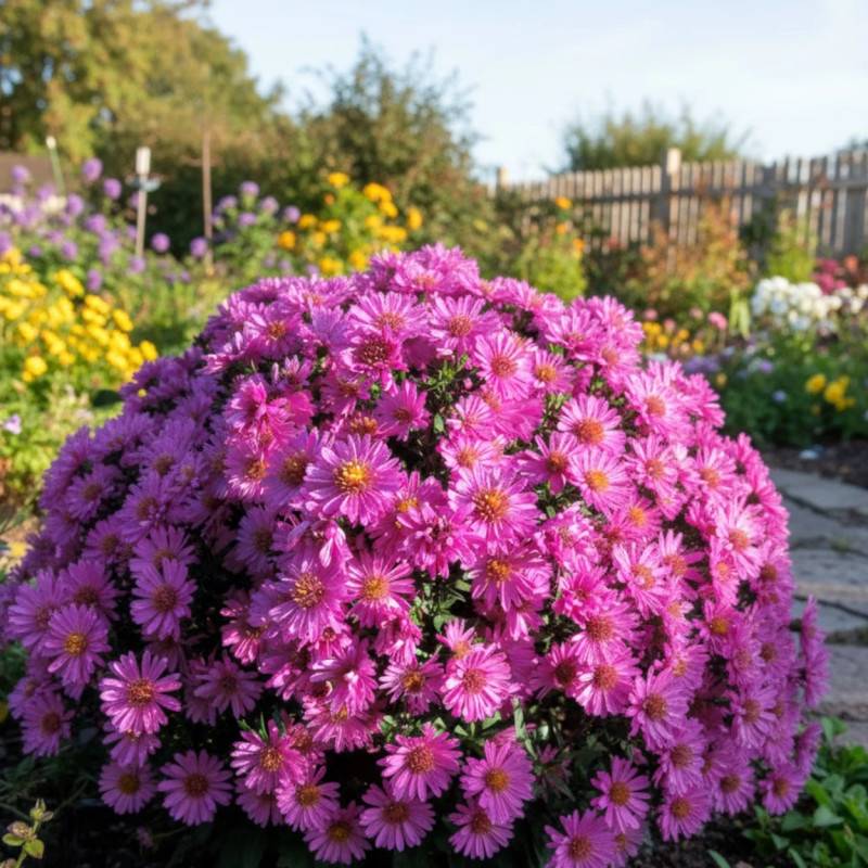 Aster d'automne Starlight, Aster dumosus à fleurs Violette - feuillage ...