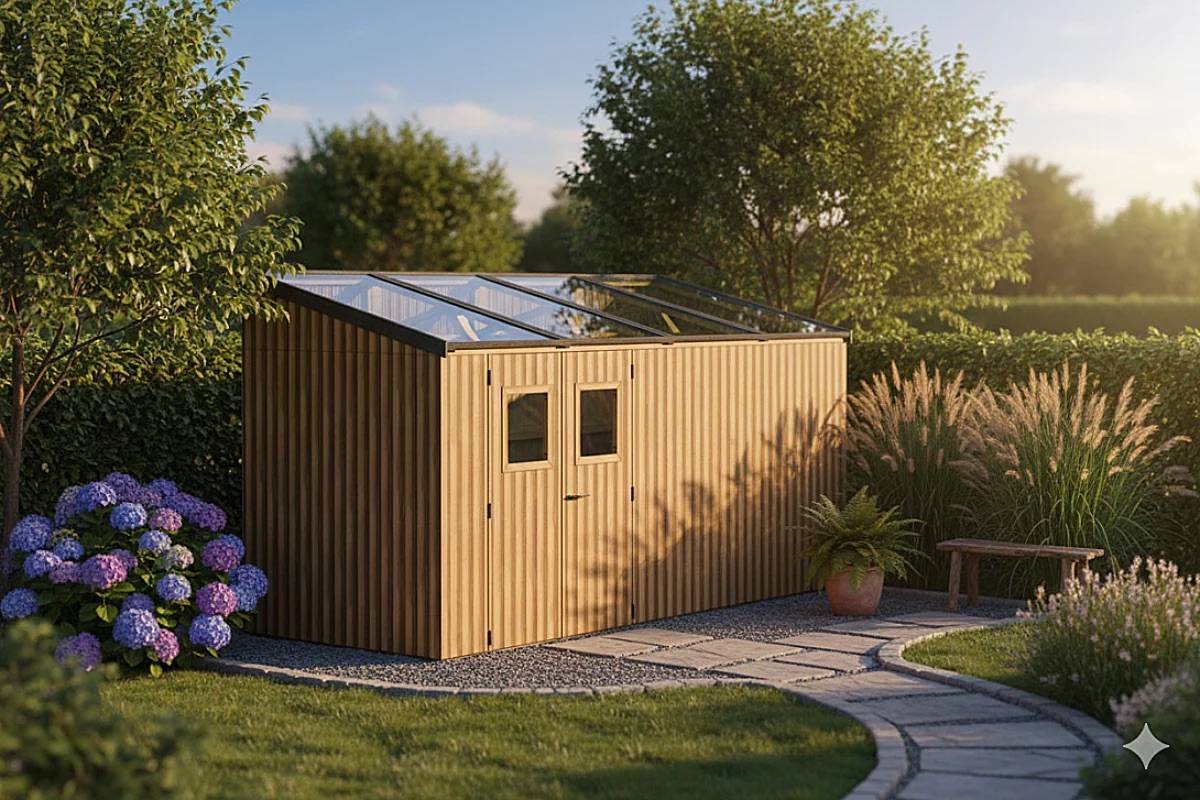 Abri de jardin bois thermochauffé monopente 8,87 m² - bardage 19 mm ...