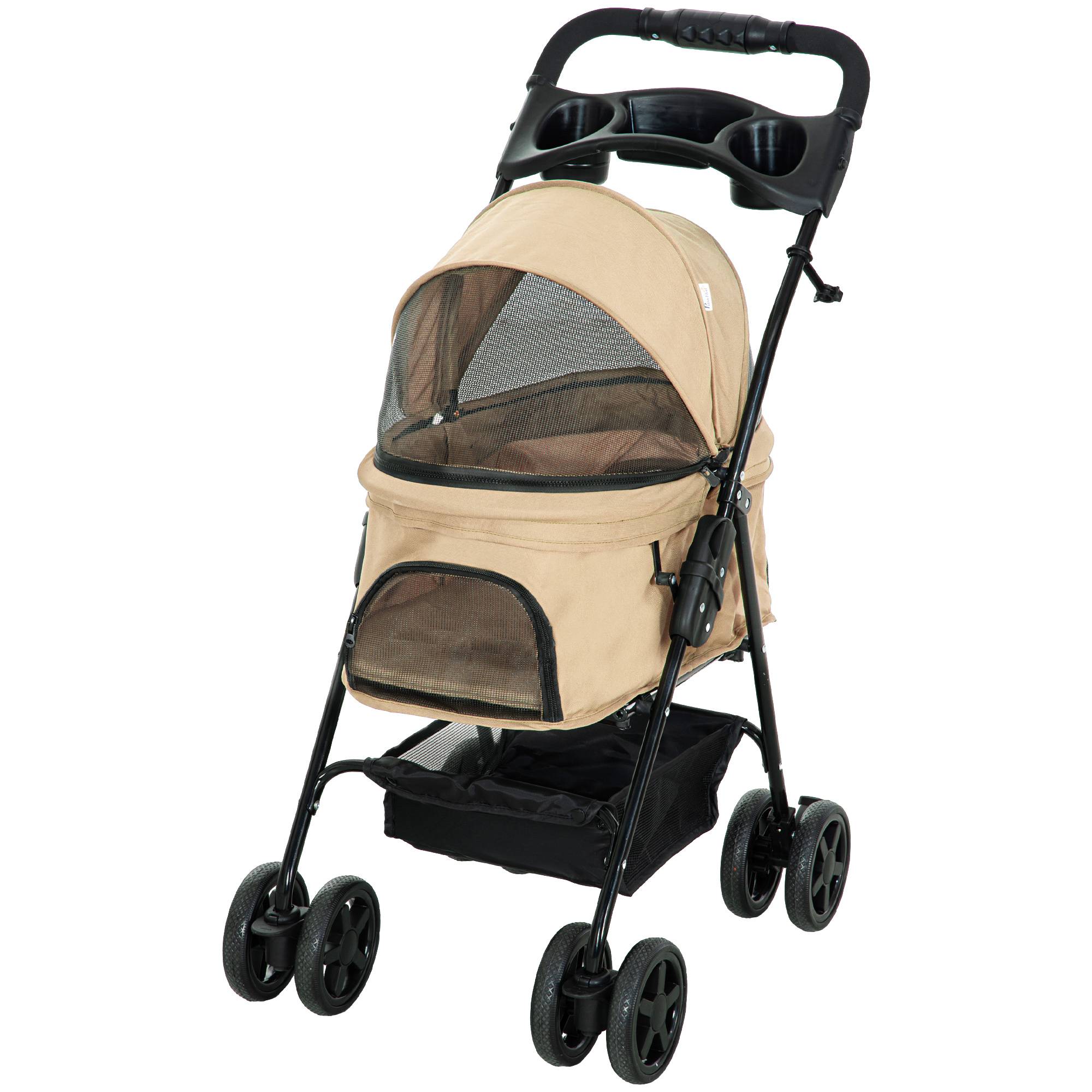 Poussette pour chien métal kakis 67 x 45 x 96 cm - PANGIVO - Gamm vert