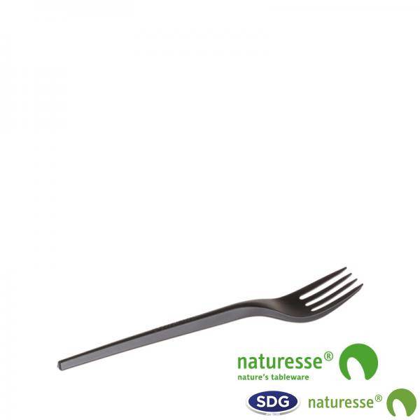 Mini Fourchette Noire CPLA 9,8 cm - SDG Lot de 1000 - Gamm vert
