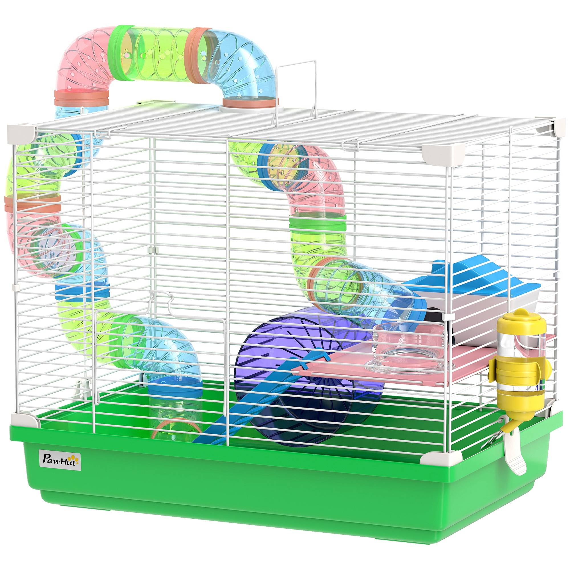 Cage pour rongeur métal et plastique vert 46 x 30 x 37 cm - PANGIVO ...