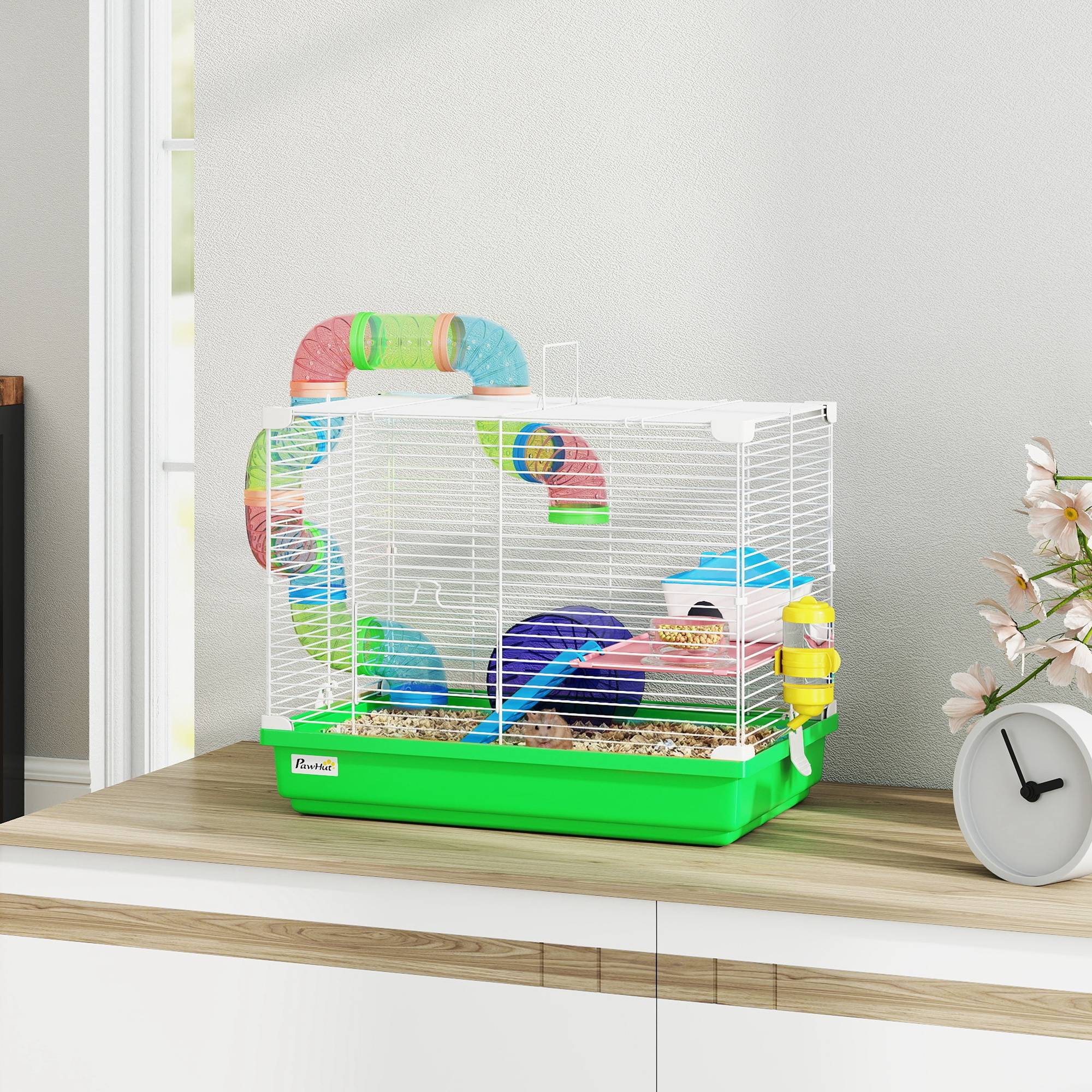 Cage pour rongeur métal et plastique vert 46 x 30 x 37 cm - PANGIVO ...