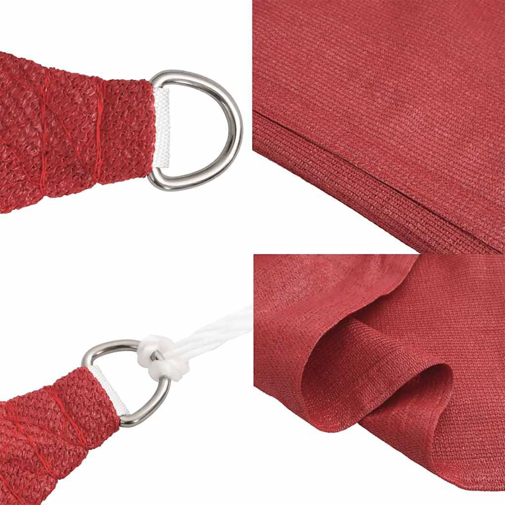 Voile d'ombrage - Voile solaire 160 g/m² Rouge 5x5x6 m PEHD il346 ...