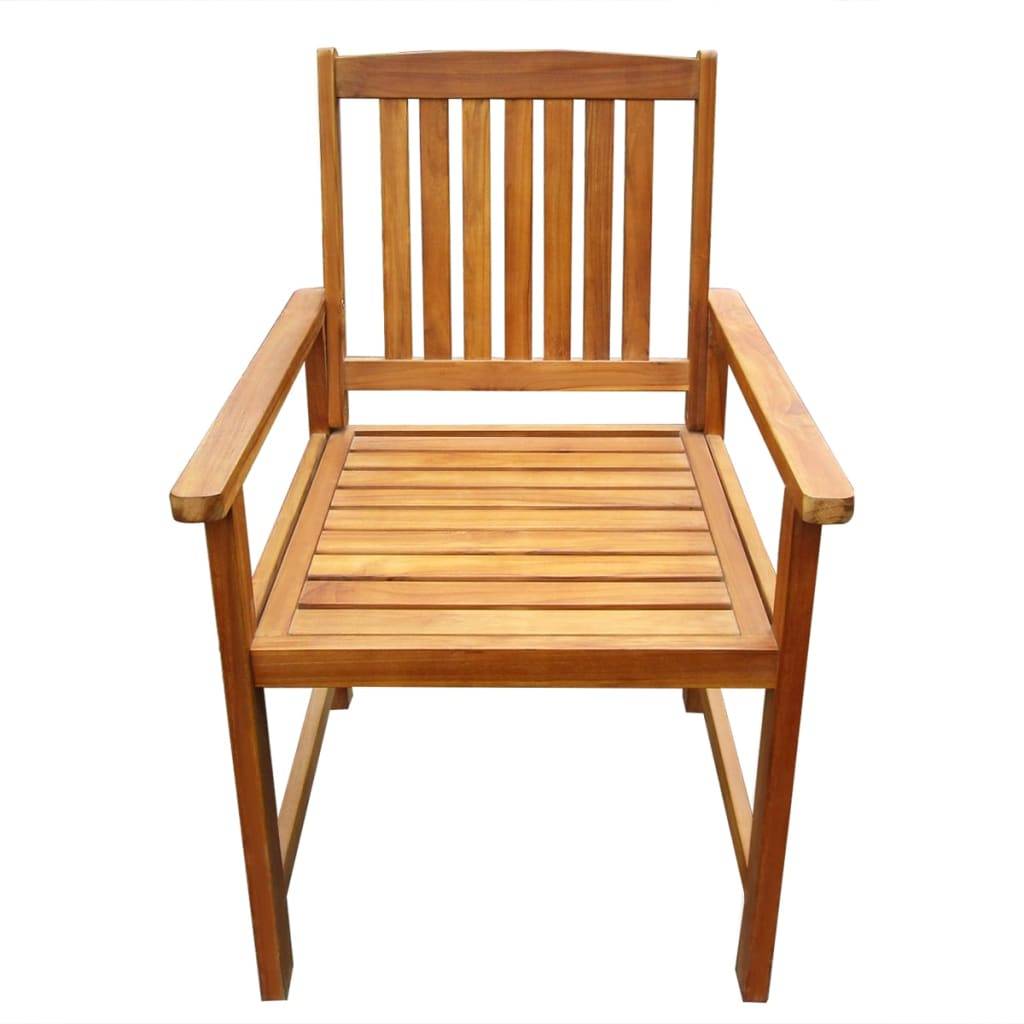 Chaises de Jardin Lot de 2 Bois d'Acacia Massif Marron 57 x 61 x 92 cm ...
